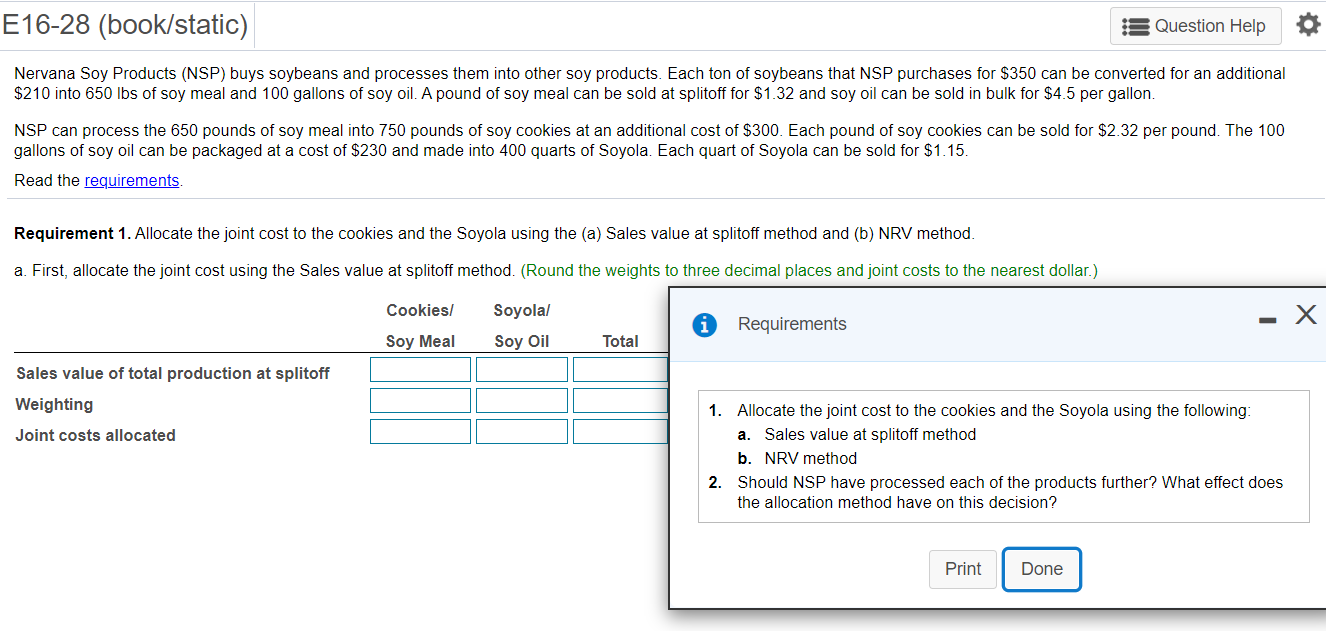 Solved E16-28 (book/static) Question Help Nervana Soy | Chegg.com