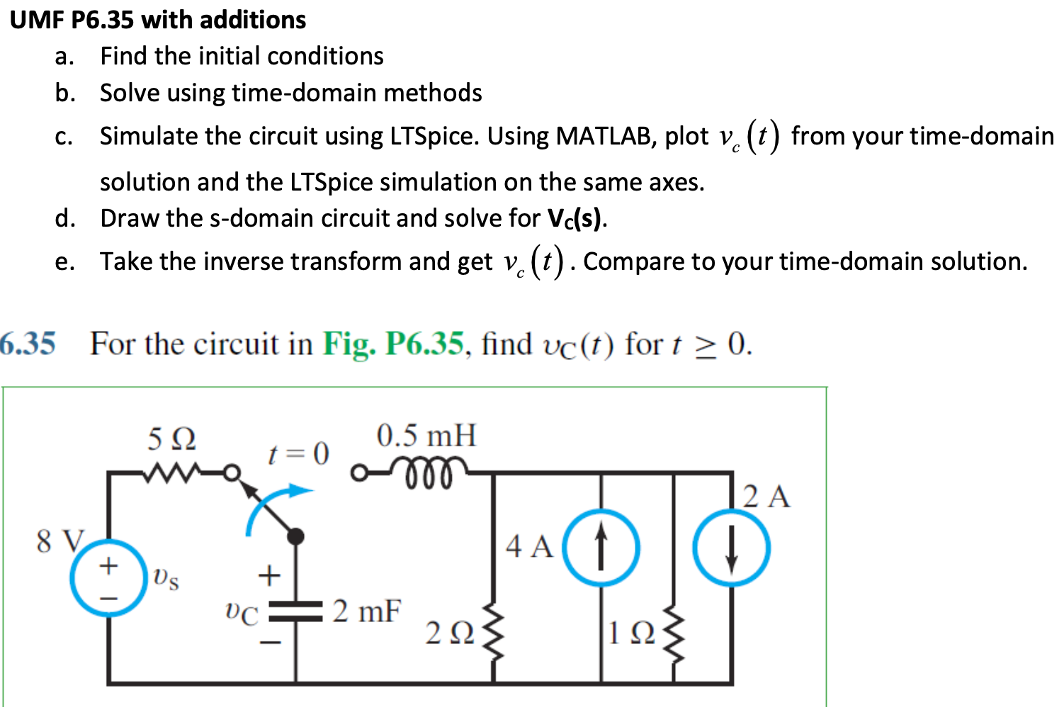 Solved UMF P6.35 with additions a. Find the initial | Chegg.com