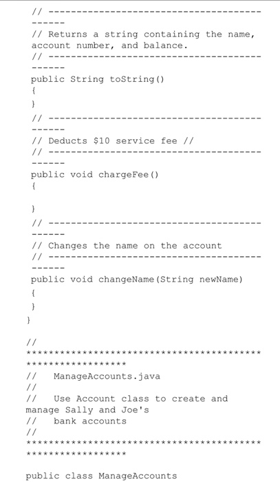 Solved A Bank Account Class File Account Java Contains A