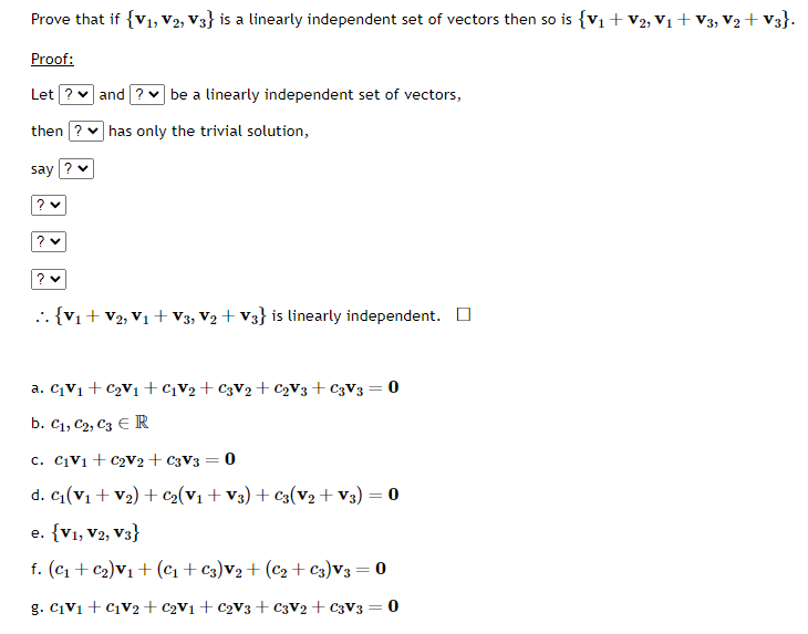 Solved Prove that if {v1,v2,v3} ﻿is a linearly independent | Chegg.com