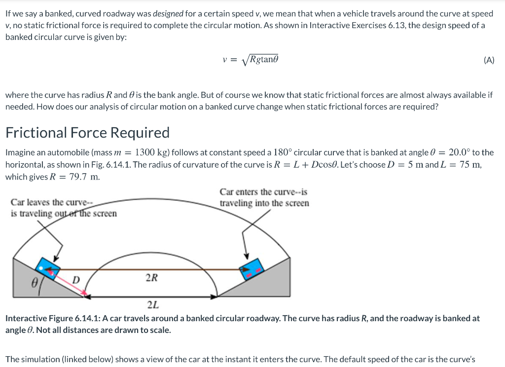 Solved If we say a banked, curved roadway was designed for a | Chegg.com