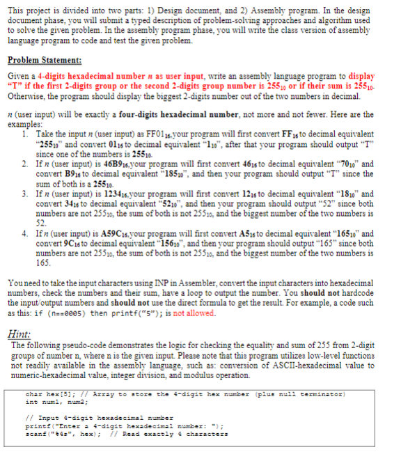 Solved I just need help with part B!This project is ﻿divided | Chegg.com