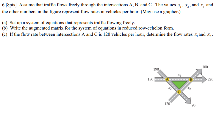 Solved 6.[8pts] Assume that traffic flows freely through the | Chegg.com