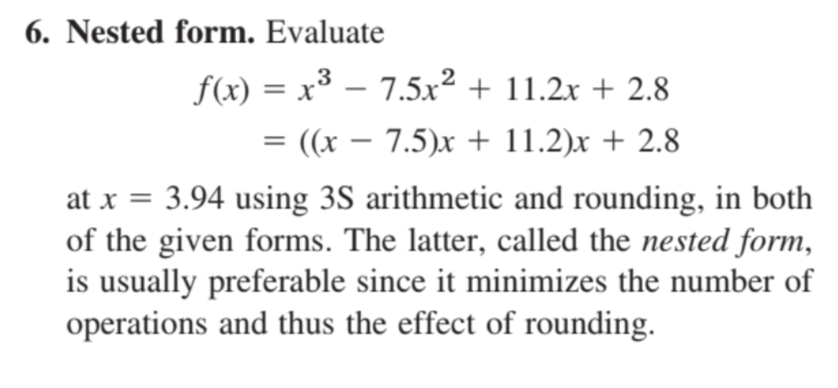 Solved 6. Nested form. Evaluate | Chegg.com