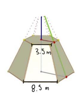 Solved A straight hexagonal pyramid is 5 meters high and the | Chegg.com