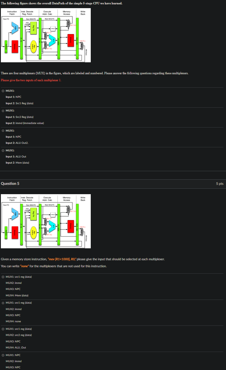 Solved There are four multiplexers (MUX) in the figure, | Chegg.com