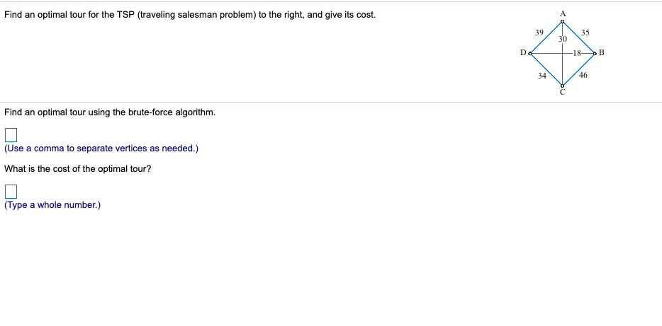 Solved A Find an optimal tour for the TSP (traveling | Chegg.com