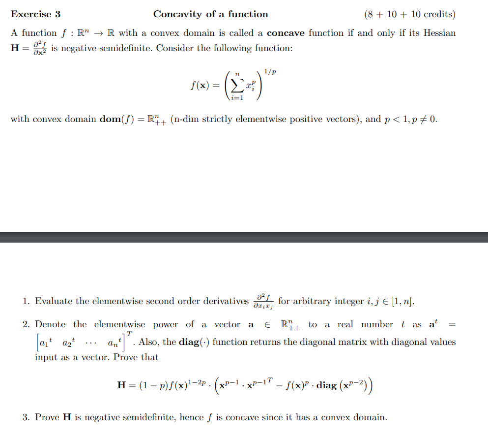 Solved A function f:Rn→R with a convex domain is called a | Chegg.com