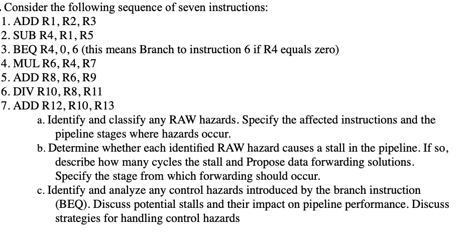 Solved Consider the following sequence of seven | Chegg.com