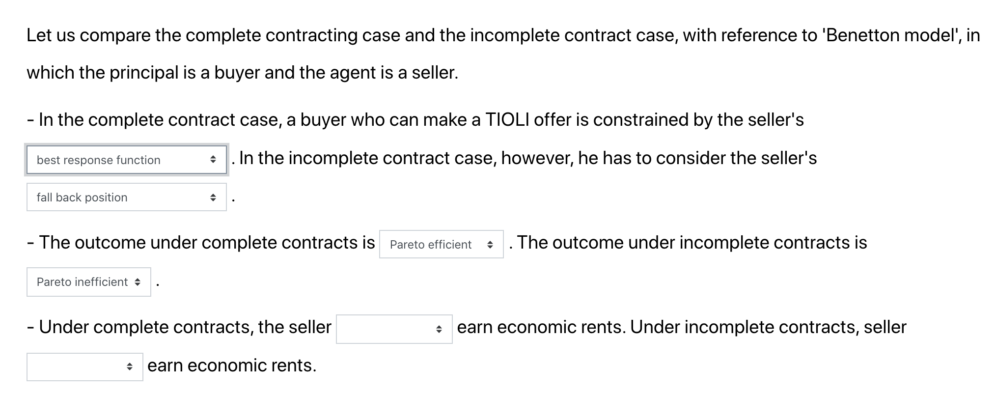 Solved Let us compare the complete contracting case and the | Chegg.com