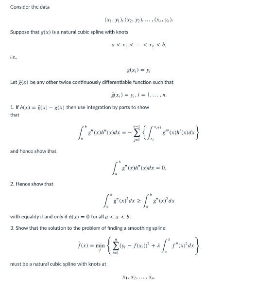 Consider the data (x1,y1),(x2,y2),…,(xn,yn). Suppose | Chegg.com