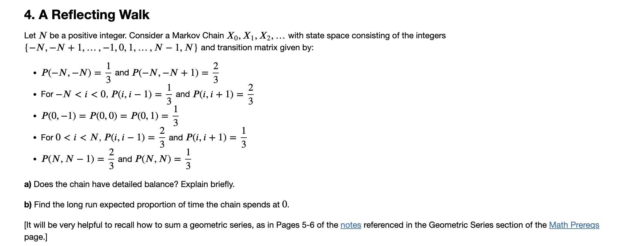 Solved Let N be a positive integer. Consider a Markov Chain | Chegg.com