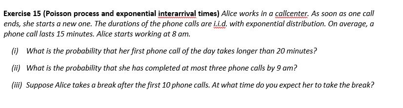 Solved Exercise 15 (Poisson process and exponential | Chegg.com