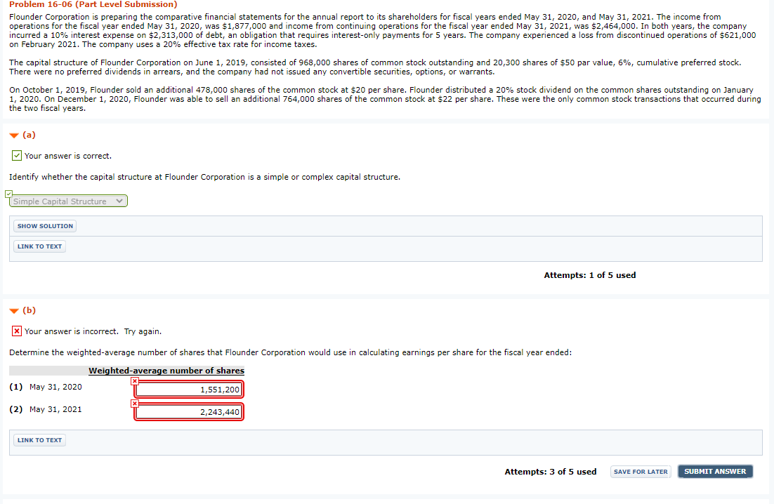 Solved Problem 16-06 (Part Level Submission) Flounder | Chegg.com