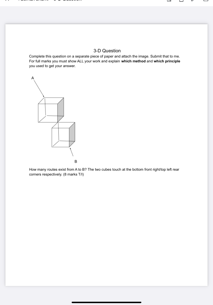 Solved 0 3-D Question Complete this question on a separate | Chegg.com