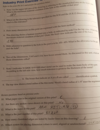 Solved Industry Print Exercise ๒the enuhathrd area on se 1. | Chegg.com