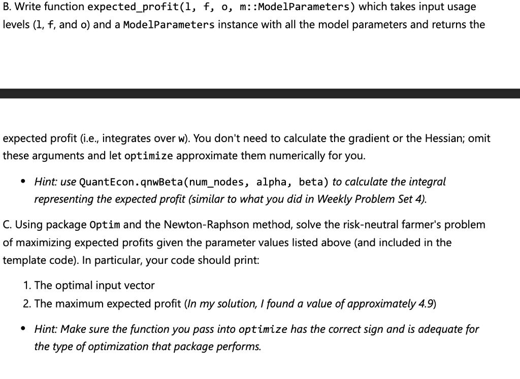 Solved The following problem must be coded in Julia The | Chegg.com