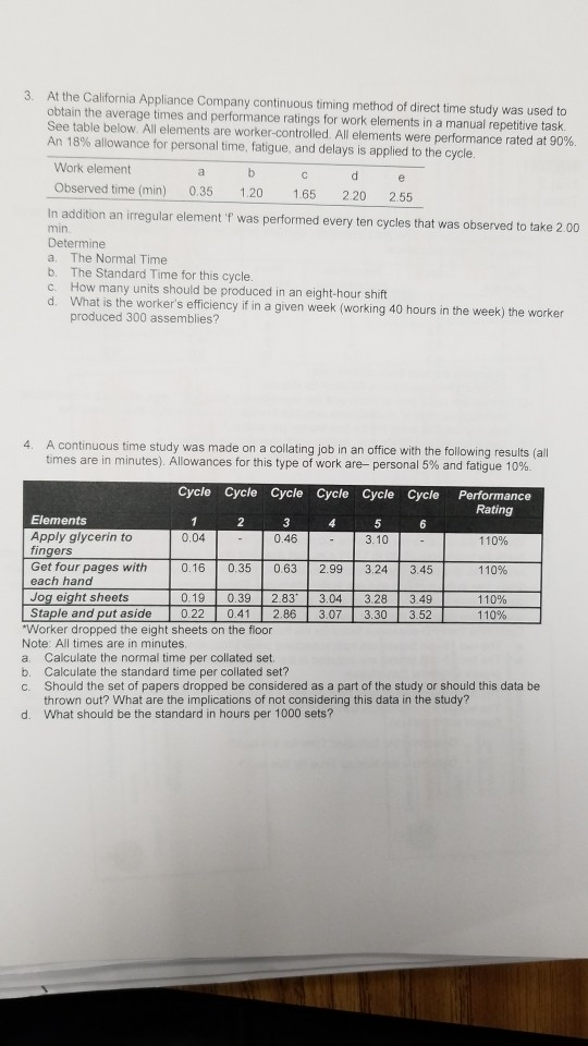 Solved 3. At the California Appliance Company continuous | Chegg.com