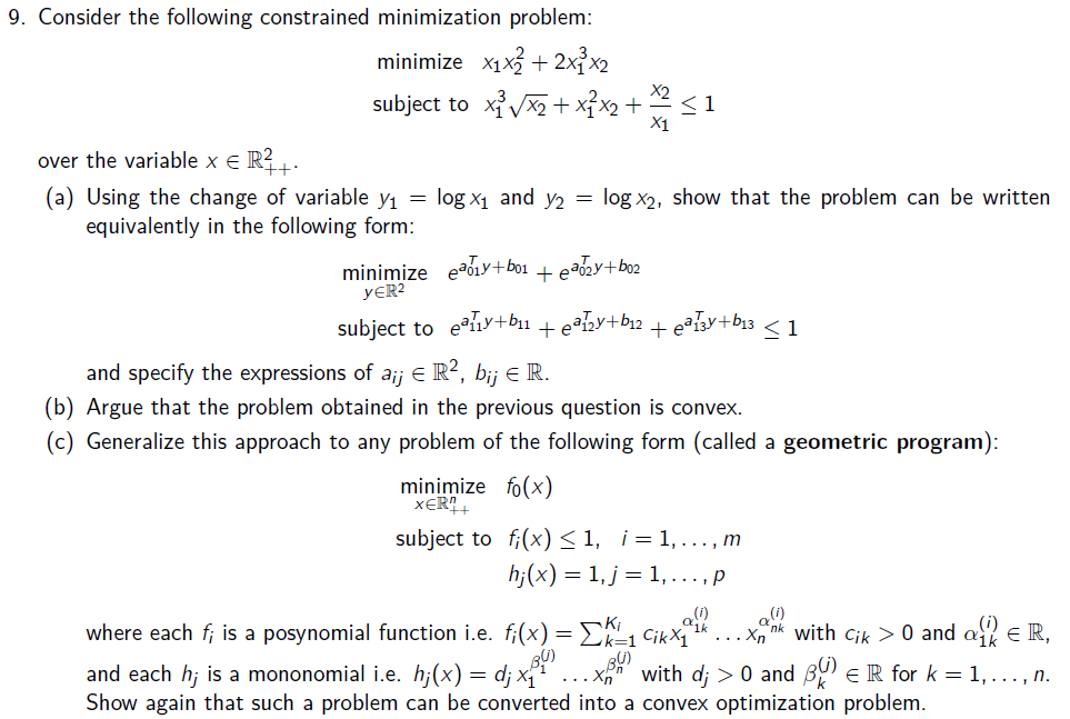 Solved Consider the following constrained minimization | Chegg.com
