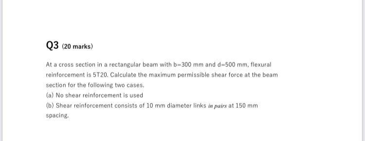 Solved Q3 (20 marks) At a cross section in a rectangular | Chegg.com