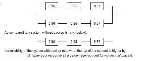 Solved the reliability of the system with backup (shown at | Chegg.com