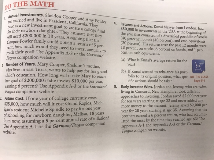 Solved O THE MATH nual Investments, Sheldon Cooper and Amy | Chegg.com