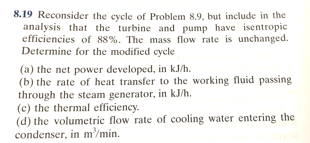 Solved 8.19 Reconsider the cycle of Problem 8.9, but include | Chegg.com