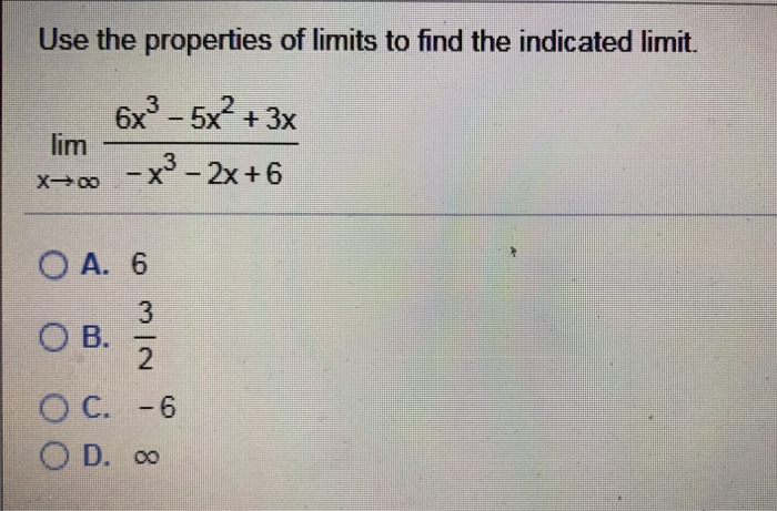 Solved Use the properties of limits to find the indicated | Chegg.com