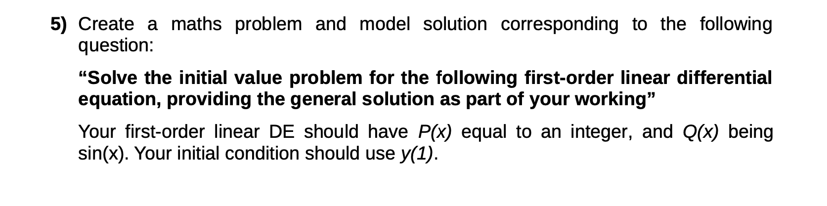Solved 5) Create a maths problem and model solution | Chegg.com