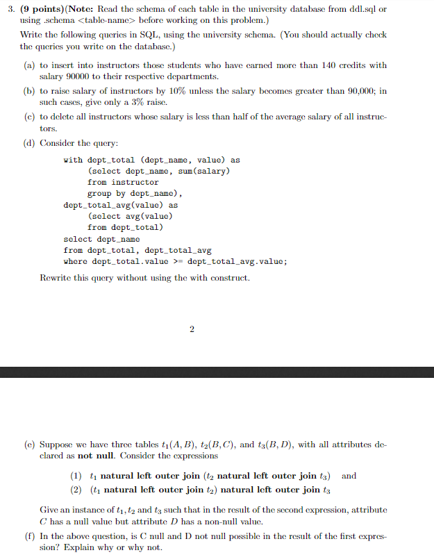 Solved The schema is as follows: create table classroom | Chegg.com