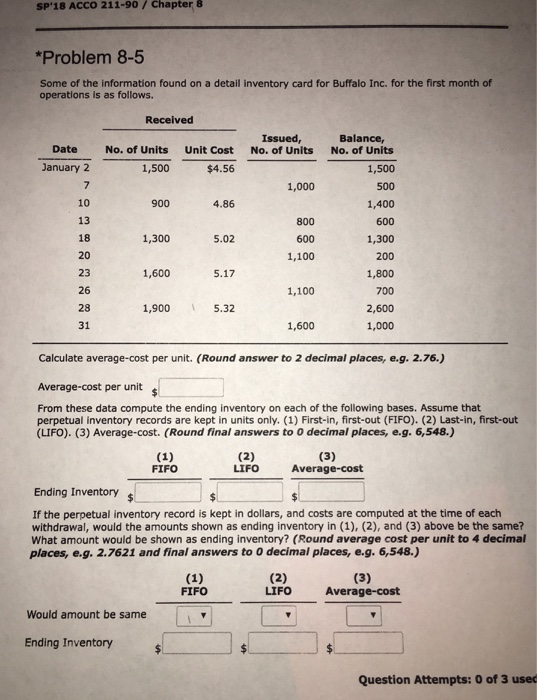 Solved SP'18 ACCO 211-90/Chapter 8 Problem 8-5 Some of the | Chegg.com Solved SP'18 ACCO 211-90/Chapter 8 Problem 8-5 Some of the | Chegg.com