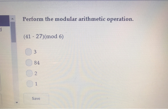 Solved Perform the modular arithmetic operation. (41 | Chegg.com