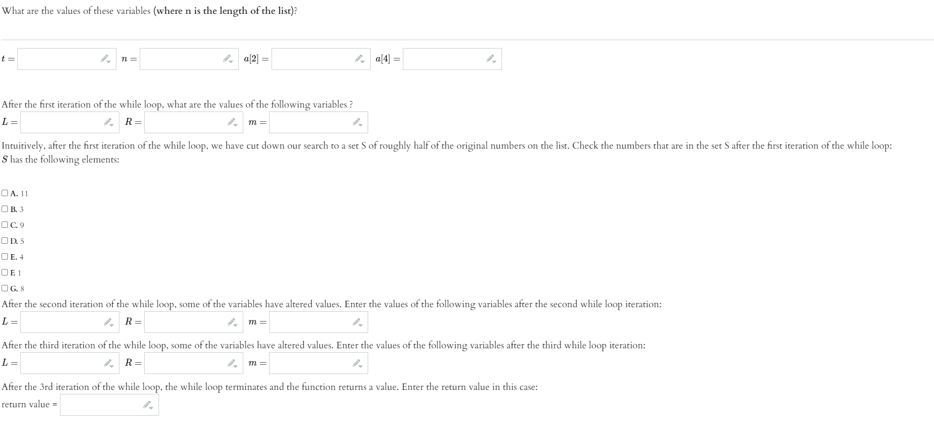 Solved This exercise refers to the binary search algorithm | Chegg.com