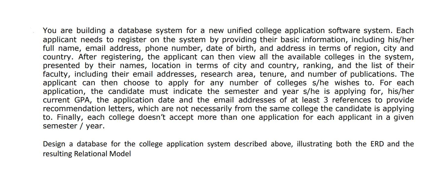 Solved You are building a database system for a new unified | Chegg.com