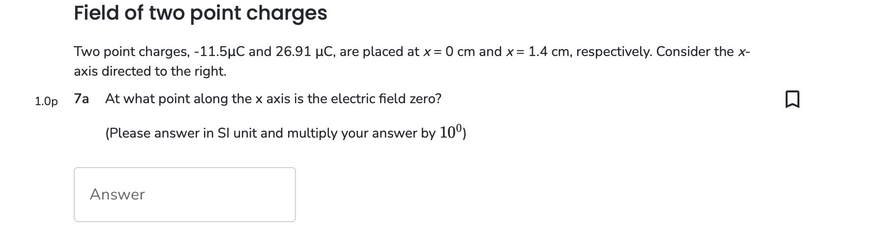 Solved Field of ﻿two point chargesTwo point charges, -11.5μC | Chegg.com