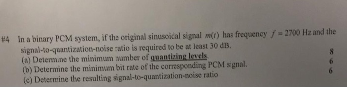 Solved In a binary PCM system, if the original sinusoidal | Chegg.com