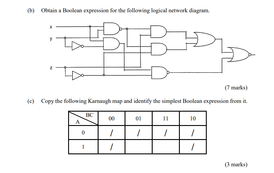 Solved (b) Obtain a Boolean expression for the following | Chegg.com