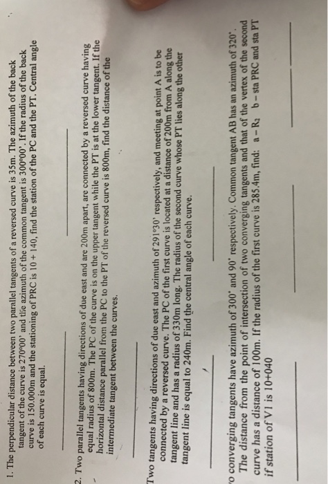 1. The perpendicular distance between two parallel | Chegg.com
