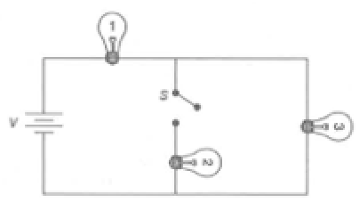 Solved Three identical light bulbs are connected in the | Chegg.com
