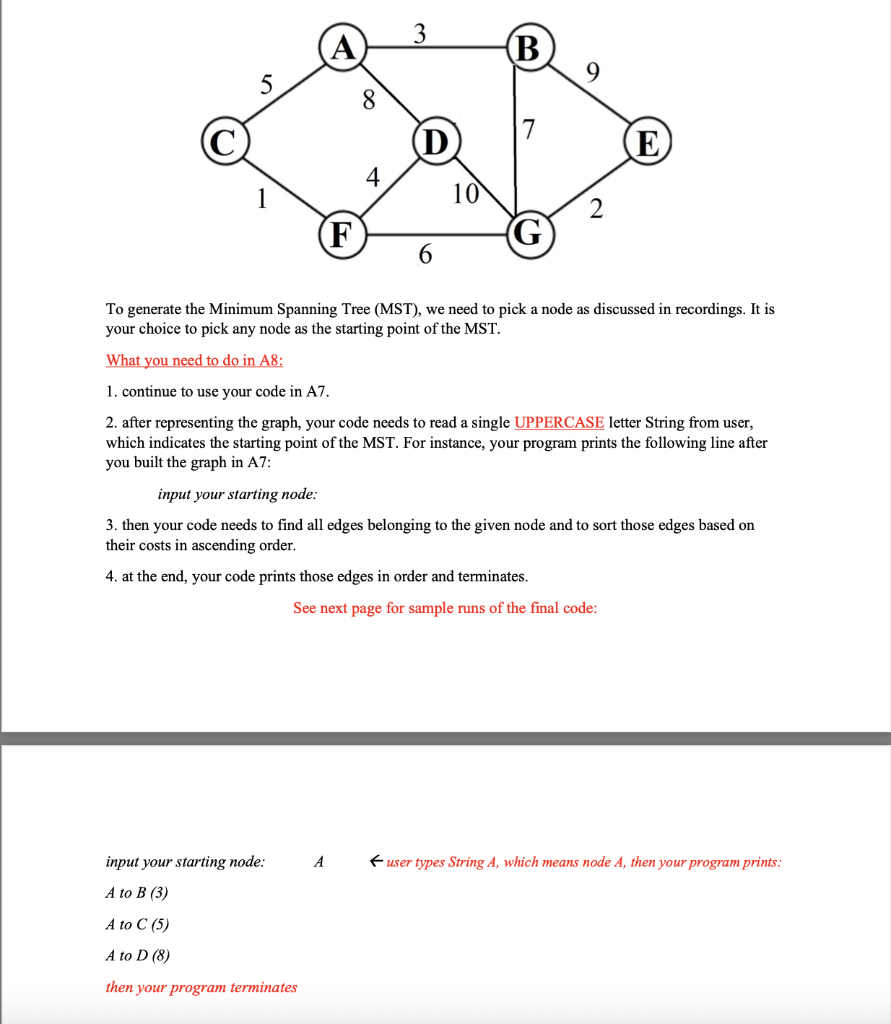 Solved Return edge nodes and value from user input in | Chegg.com