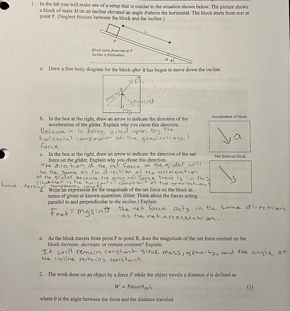 Solved PHY 220 Laboratory Prelab: Work and Energy Experiment | Chegg.com