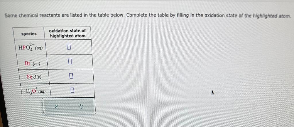 Solved Some chemical reactants are listed in the table | Chegg.com