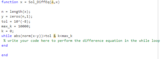 Solved (b) Write an m-file function (Sol_DiffEq .m) to find | Chegg.com