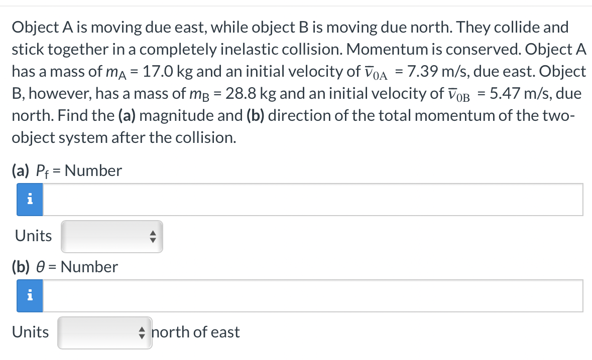 Solved Object A is moving due east, while object B is moving | Chegg.com