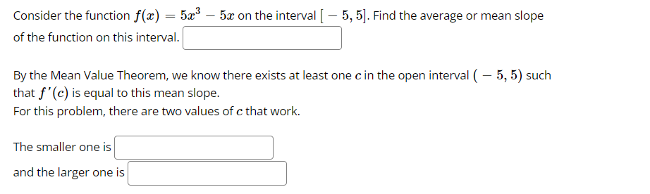 Solved Consider the function f(x)=5x3−5x on the interval | Chegg.com