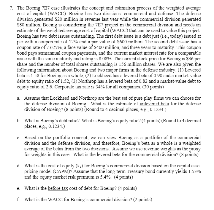 7. The Boeing 7E7 case illustrates the concept and | Chegg.com