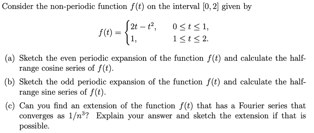 Consider the non-periodic function f(t) on the | Chegg.com