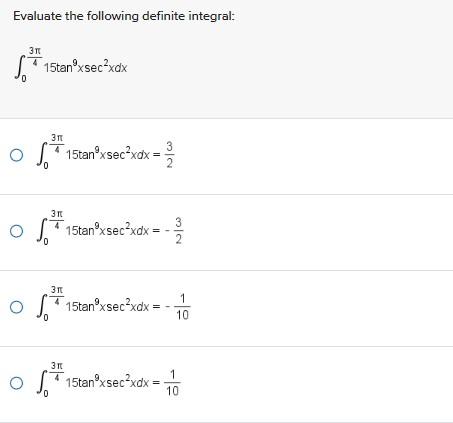 Solved Evaluate the following definite integral: | Chegg.com