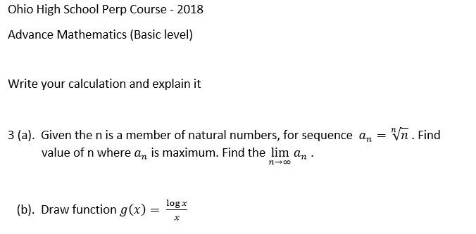 Solved Ohio High School Perp Course - 2018 Advance | Chegg.com