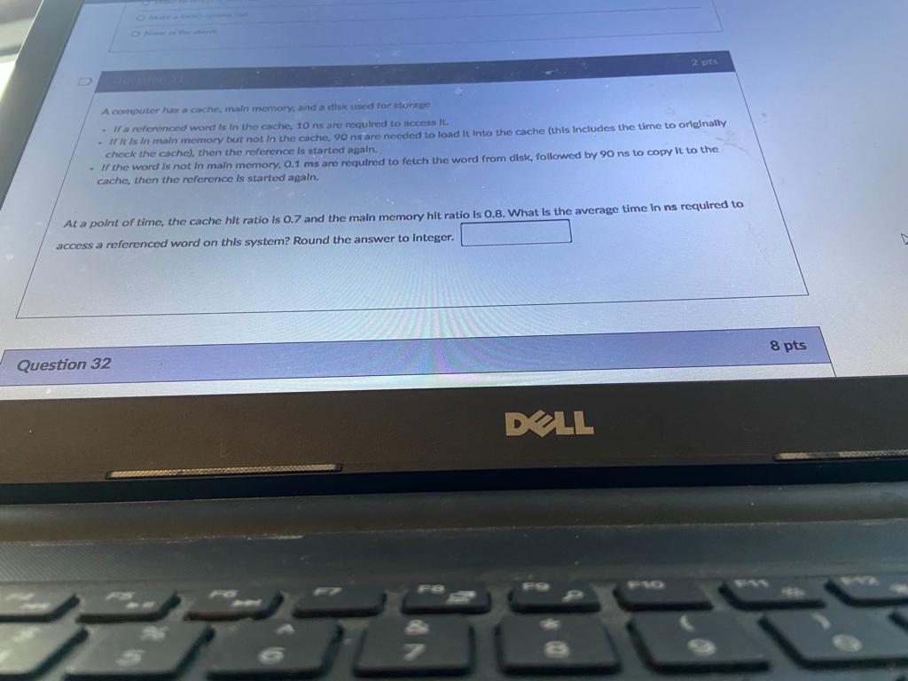 Solved A computer has a cache, main memory, and a dipk used | Chegg.com